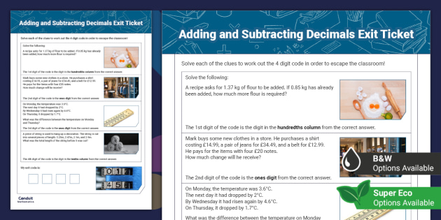 Adding Decimals Interactive Math Lesson | Addition And Subtraction