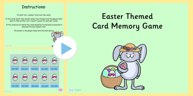 Easter Themed Card Matching PowerPoint Game (teacher made)