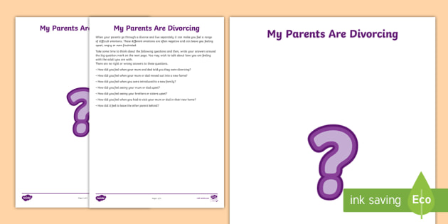 My Parents Are Divorcing Worksheet (teacher made)