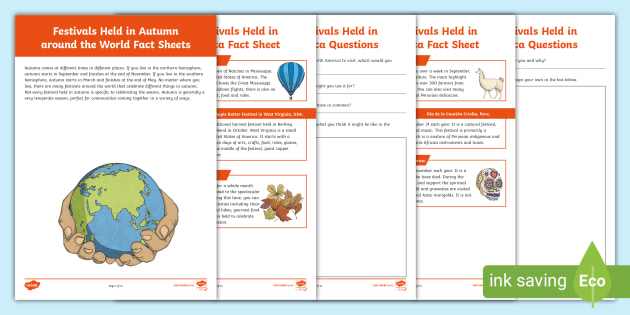 Autumn Festivals around the World Fact Sheets (teacher made)