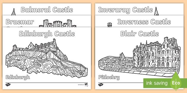 Scottish Castles Mindfulness Colouring Pages (teacher made)