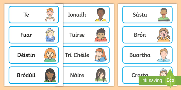 Muid féín cártaí mothúcháin (teacher made)