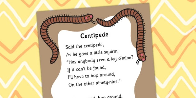 Centipede Nursery Rhyme Display Poster - display poster, display, posters