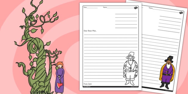 Jack and the Beanstalk Letter From Jack Writing Frame - writing
