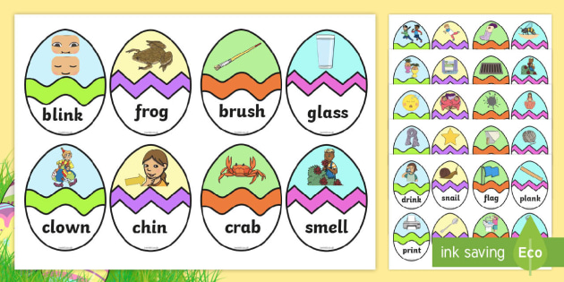 Phase 4 Words Easter Egg Matching Activity (teacher made)