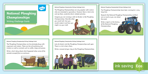 Ploughing Championship Writing Challenge Cards 3rd/4th/5th/6th