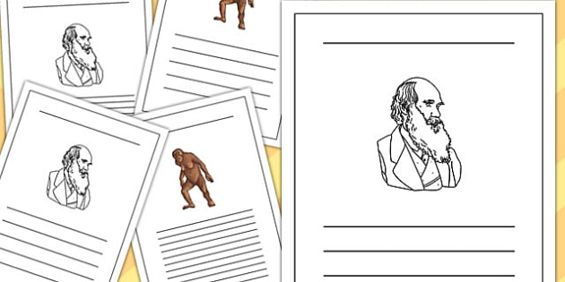 Charles Darwin Writing Frame - charles, darwin, writing, frame