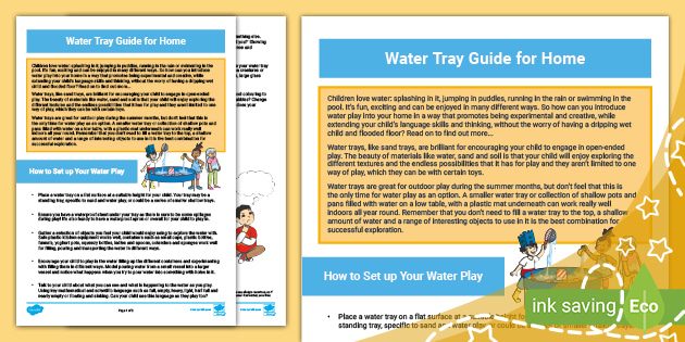 Water Tray Guide for Home (Teacher-Made)