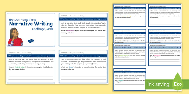 NAPLAN Name Three - Narrative Writing Challenge Cards