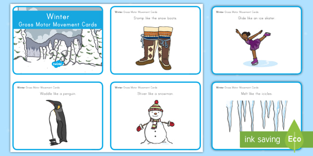 Winter Gross Motor Activity Cards (teacher made)