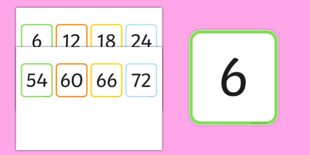 Multiples of 6 Flash Cards