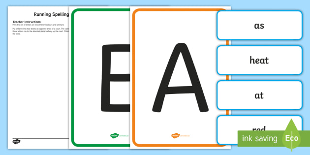 Running Spelling Game (teacher made)