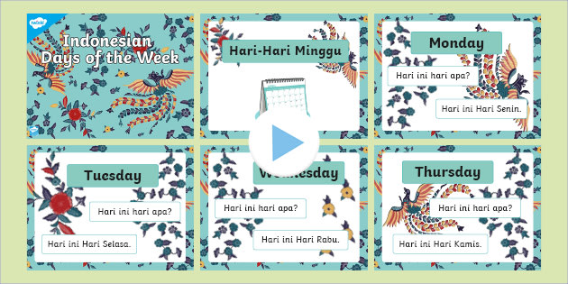 Days of the Week Powerpoint Indonesian