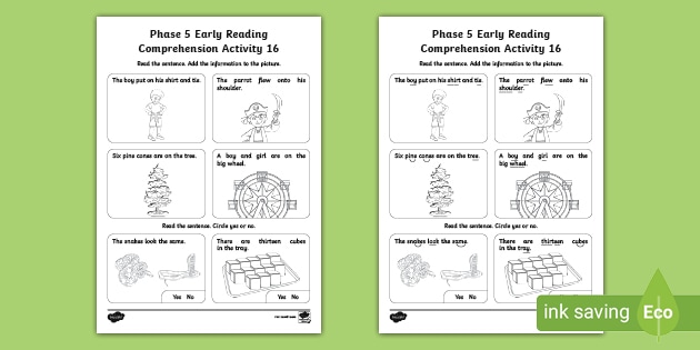 Phase 5 EYFS Reading Comprehension Activity 16