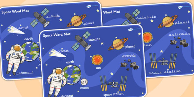 Space Scene Word Mat Space Vocabulary Mat Word Mat Key