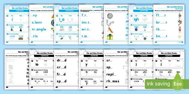 Rise and Shine Phonics: Long I Sound Activity (teacher made)