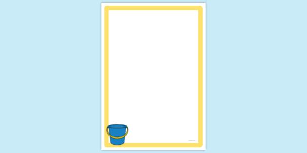 FREE! - Simple Blank Bucket Page Border | Twinkl Page Borders