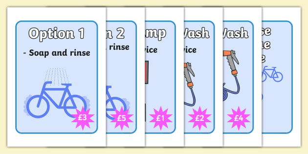 * NEW * Bike Wash Role Play Display Sign - (teacher made)