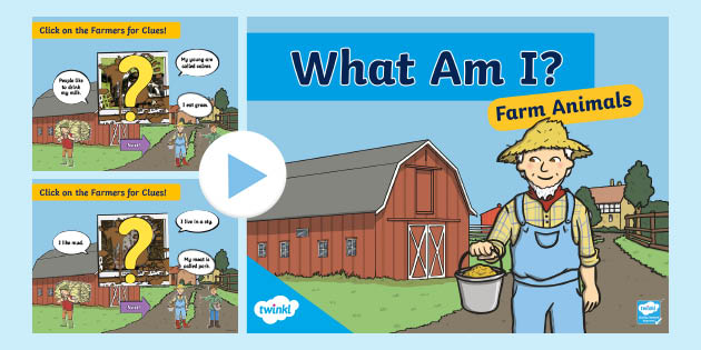 Farm Animals What Am I Interactive Game PowerPoint