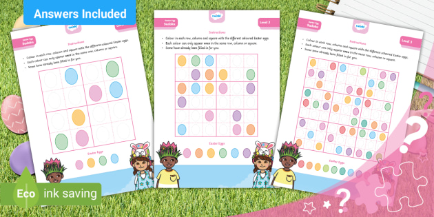 Easter Egg Sudoku Puzzle Pack – Twinkl Puzzled