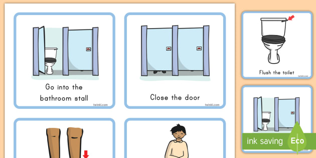 Boys Daily Routine: Using the Bathroom Cards - daily routine, timetable