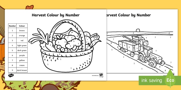 Harvest Scene Colour by Number