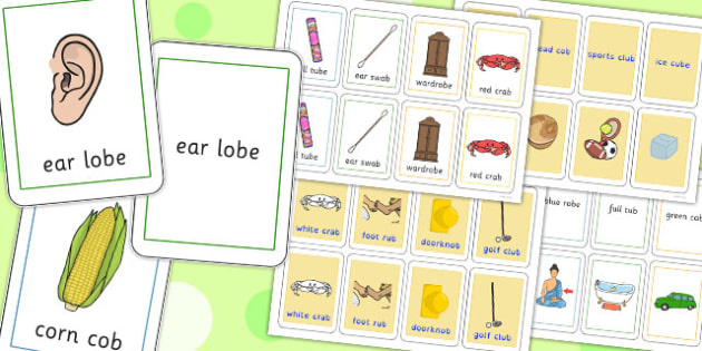 Two Syllable Final B Sound Playing Cards (teacher made)