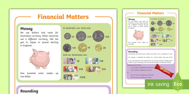 Financial Matters Money Display Poster