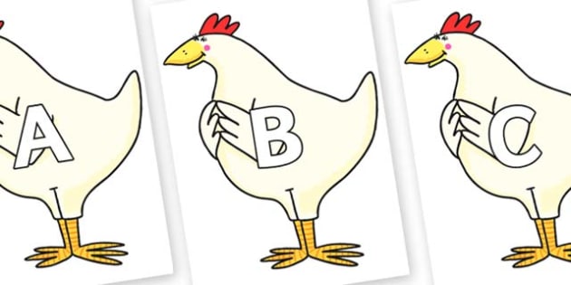 FREE! - A-Z Alphabet on Hullabaloo Chicken to Support Teaching on Farmyard