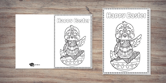 Easter Chick Mindfulness Colouring Card | Twinkl Party