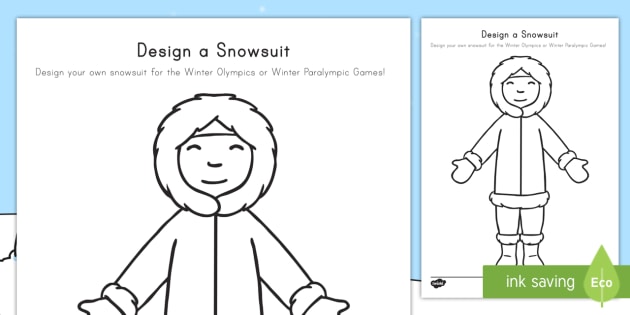 Winter Olympics Design a Snowsuit Activity