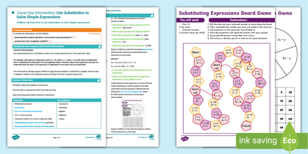 Substitution Worksheets | twinkl.co.uk