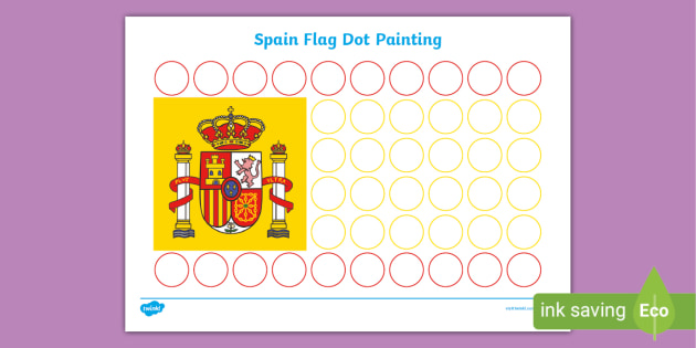 FREE! - Spain Flag Dot Painting Worksheet (teacher made)