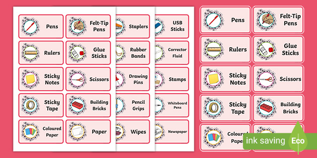 Japanese Cherry Blossom Tote Tray Labels (teacher made)