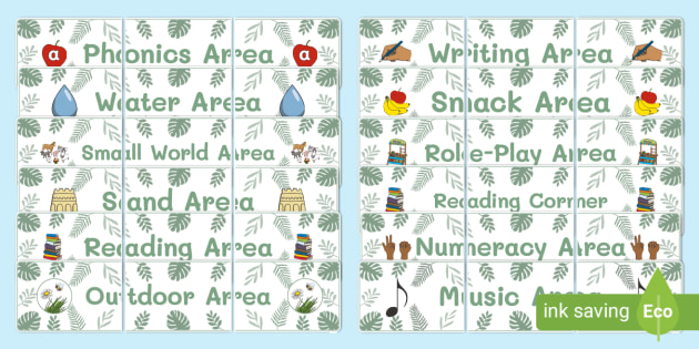 EYFS Botanical-Themed Continuous Provision Areas Display