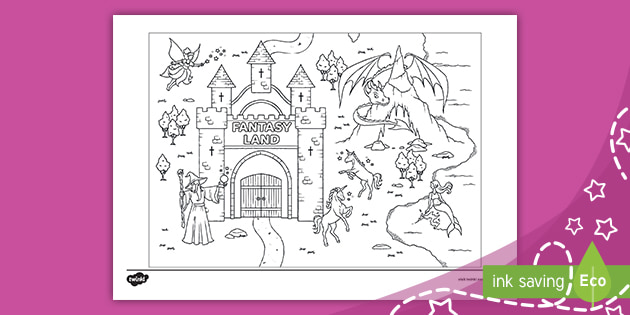 FREE! - Fantasy Land Map Colouring Page (teacher made)