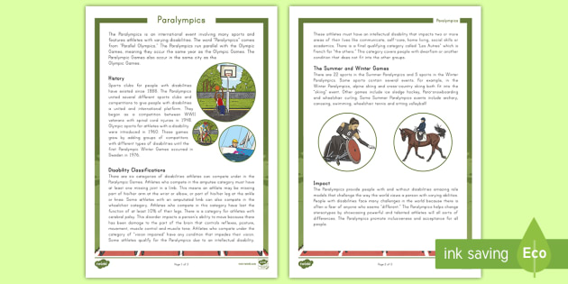 Paralympics Fact File - Olympians, Paralympian, Olympics, PyeongChang