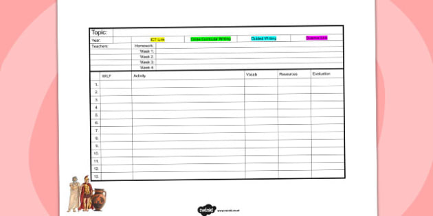 Ancient Greeks Mid Term Planning Template (teacher made)