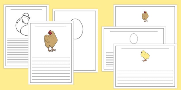 Hen Life Cycle Writing Frames