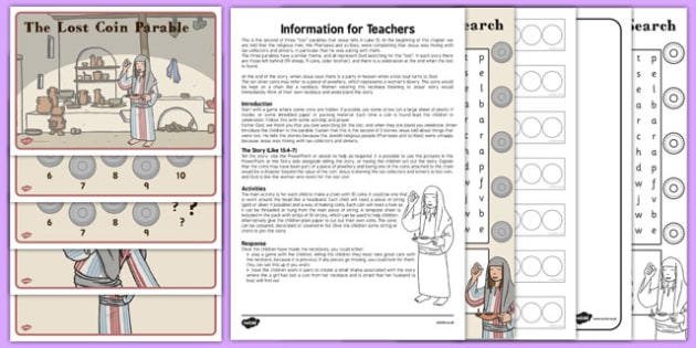 Lost Coin Sunday School Resource Pack (teacher made)