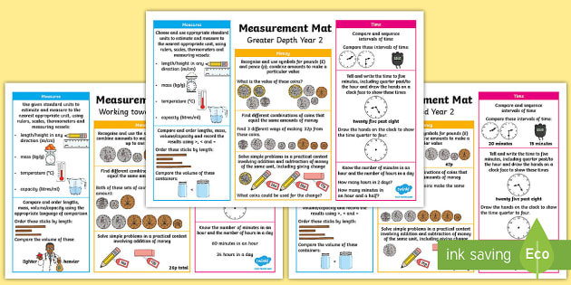 Year 2 Measurement Differentiated Maths Mats (teacher made)