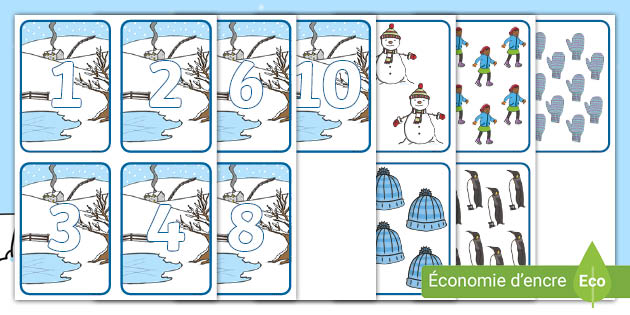 Cartes pour jeu de paires : Les nombres de 1 à 10