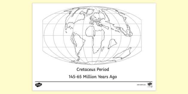 FREE! - Pangaea Map Cretaceous Period Colouring | Colouring Sheets