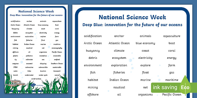 National Science Week Word Mat (teacher made)