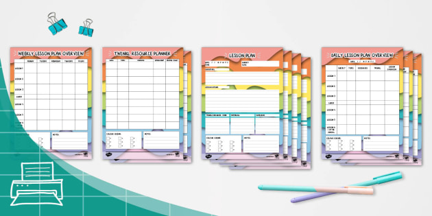 Rainbow Waves | Weekly, Daily & Hourly Lesson Planning Resource Pack