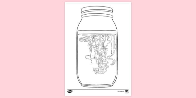 Fireworks In A Jar Science Experiment Colouring Sheet