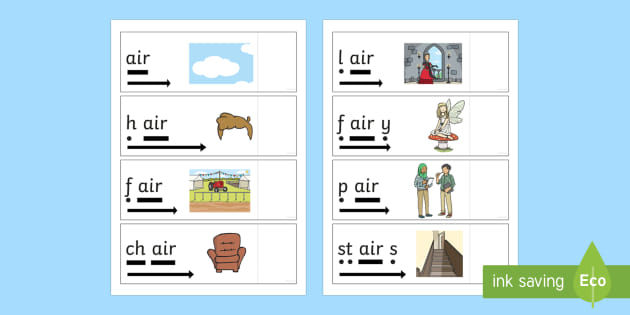 Phase 3 'air' Worksheet (teacher made)