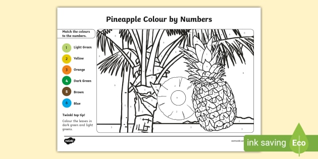 FREE! - Pineapple Colour by Number Page (Teacher-Made)