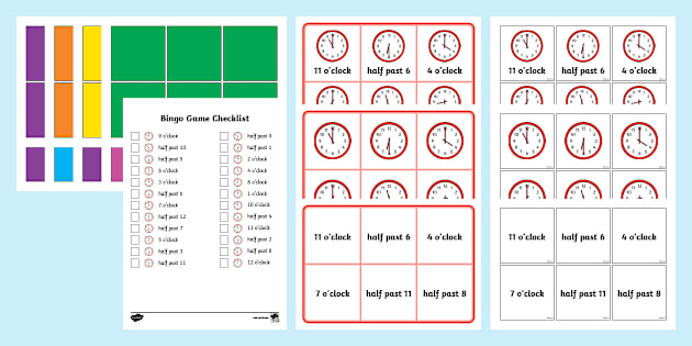 Half Past Bingo Games | twinkl.co.uk