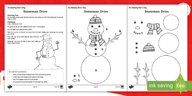 Amazing Fact a Day KS2 Countdown to Christmas Day 20 Snowman Drive ...